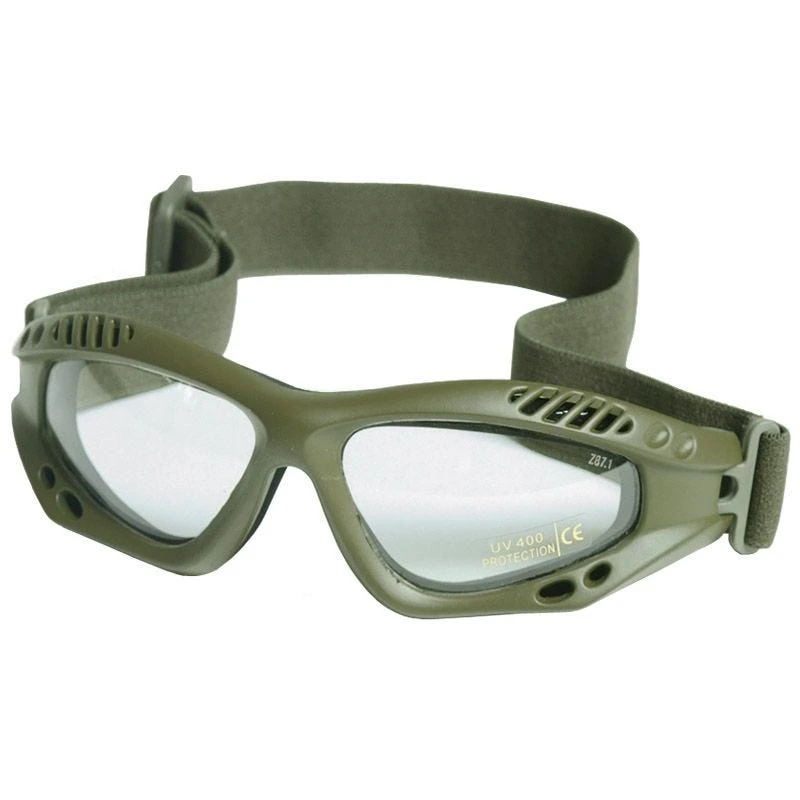 The Mil-Tec Commando Goggles Air Pro Clear Lens Olive Frame easily ...